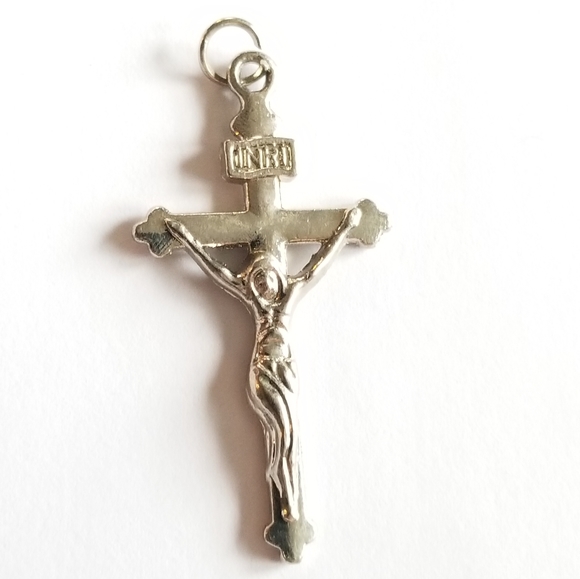 Vintage | Jewelry | Vintage Crucifix Cross Pendant Silver Tone ...